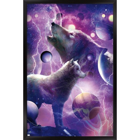 Trends International James Booker - Space Wolves Howling Framed Wall ...