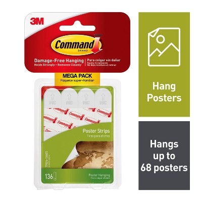 Command Poster 136 Strips Strips Mega Pack White : Target