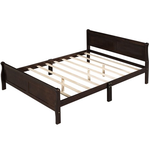 Nicbex Full Size Wood Platform Bed With Headboard For Adults/boys/girls ...