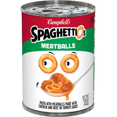 Spaghettios Canned Pasta With Meatballs - 15.6oz : Target