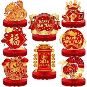 8pcs Chinese New Year Honeycomb Centerpieces 2026 New Year Centerpieces ...