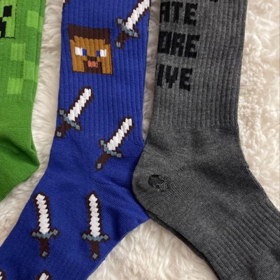 Boys' Minecraft 3pk Crew Socks : Target