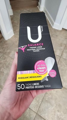 U By Kotex Balance Daily Wrapped Thong Panty Liners - Light Absorbency ...