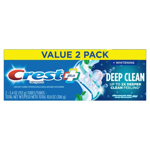 Crest + Deep Clean Complete Whitening Toothpaste Effervescent Mint - 5 ...
