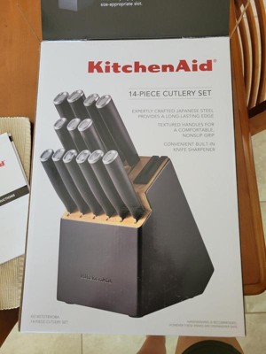 Kitchenaid 14pc 2-tone Block Knife Set Black: High Carbon Stainless ...