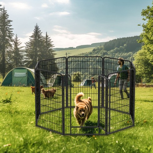 8 Panels Metal Pet Playpen,39.37"h Dog Pen Outdoor,play Pen For Puppy ...