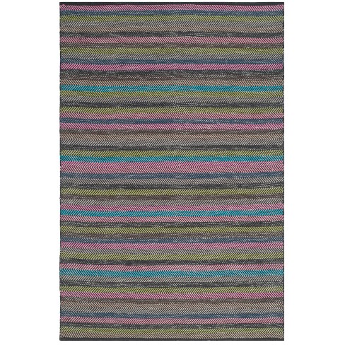 Striped Kilim Stk421 Hand Woven Area Rug - Grey/multi - 4'x6 ...