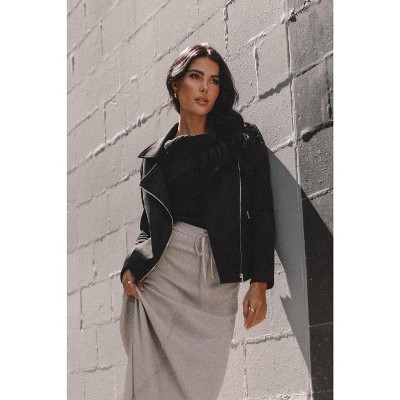 Petal And Pup Womens Spencer Faux Suede Moto Jacket : Target
