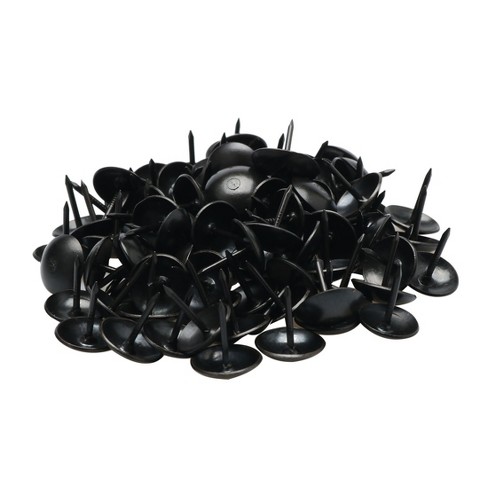 Unique Bargains Metal Home Table Round Hat Thumb Tack Nail Black 0.4" X ...