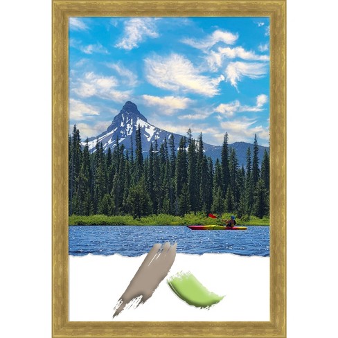 Amanti Art Angled Gold Wood Picture Frame Opening Size 24x36 In. : Target