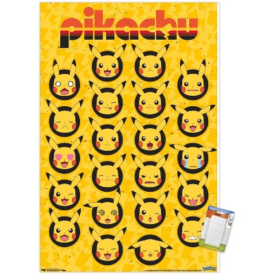 Trends International Pokémon - Pikachu Faces Framed Wall Poster Prints ...