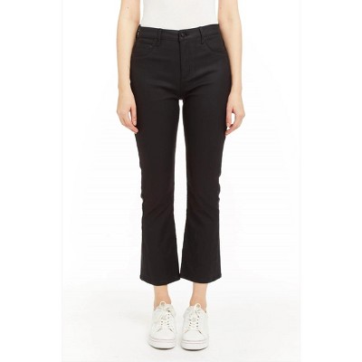 Women's High Rise Coated Cropped Flare Denim - Tractr : Target
