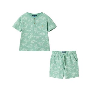 Andy & Evan Toddler Boys Green Dino Henley Set : Target