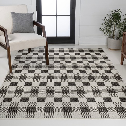 Darcy Traditional Geometric Bold Gingham Black/cream 3 Ft. X 5 Ft ...