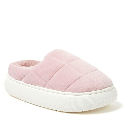 Dearfoams Women's Lacey Rib Knit Clog Slipper - Pink Heather Size L ...