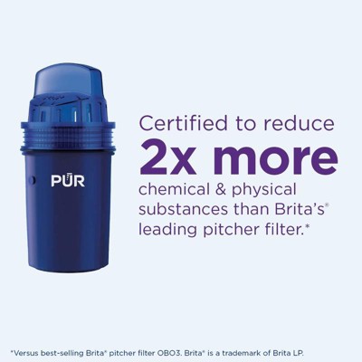 Pur Plus 11 Cup Water Pitcher Filtration System White/blue Ppt110wa ...