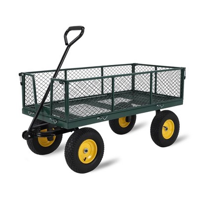 Fdw Outdoor Utility Wagon Heavy Duty Garden Cart Steel Mesh Frame ...