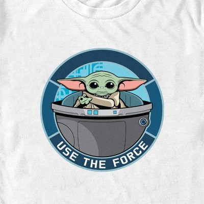 Men's Star Wars: The Mandalorian Grogu Use The Force Badge T-shirt ...