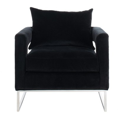 Olivya Velvet Club Chair - Black - Safavieh : Target