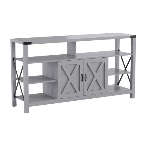 Merrick Lane 60" Media Console In Coastal Gray For 55+ Inch Tv's With ...