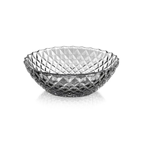 Slickblue Diamond Motif Clear Glass Bowls, Perfect For Snacks Or Sauces ...