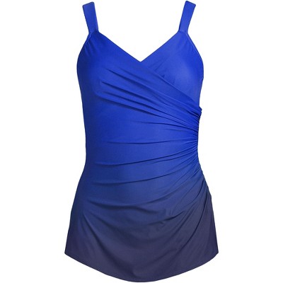 Lands' End Women's Plus Size Long Slendersuit Tummy Control Chlorine ...