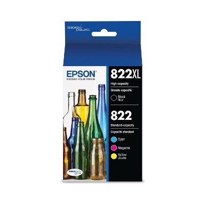 Epson 822xl Black 822 C/m/y 4pk Ink Cartridges - Black Cyan Magenta ...