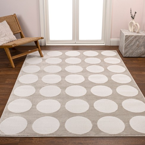 Jonathan Y Adrian Modern Geometric Circle Dot High-low Beige/cream 8 Ft ...