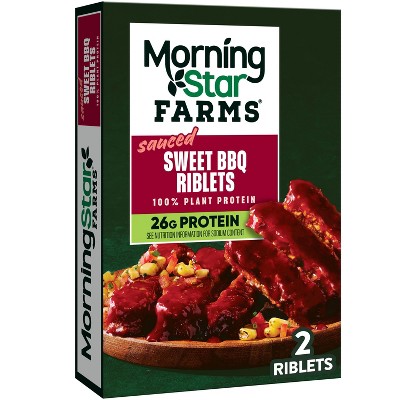 Morningstar Farms Frozen Plant Based Sauced Sweet Bbq Riblets - 10oz ...
