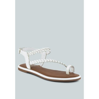 Stallone White Braided Flat Sandals : Target