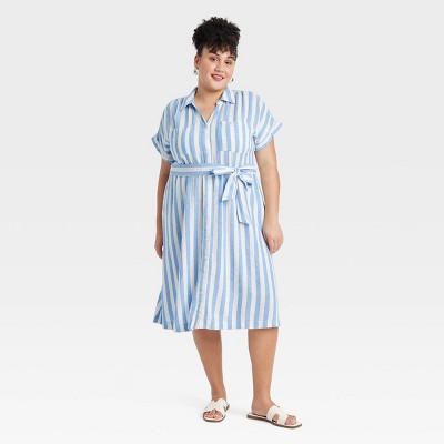 Women's Long Sleeve Cinch Waist Maxi Shirtdress - Universal Thread ...