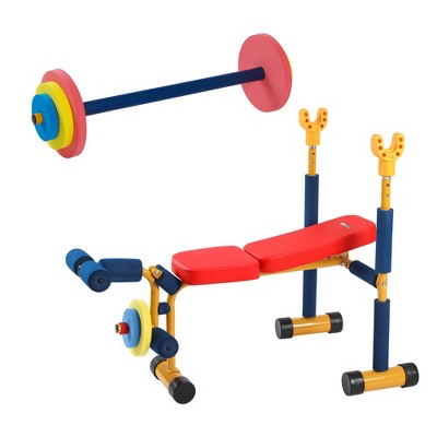 HolaHatha Kids Weight Bench Set with 35" Bench & Adjustable Headrest ...
