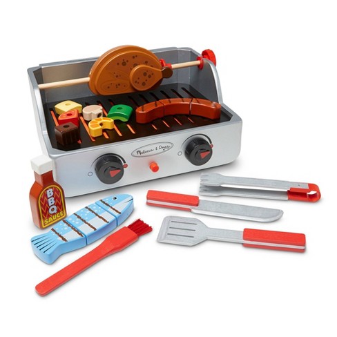 Melissa & Doug Rotisserie And Grill Wooden Barbecue Play Food Set (24pc ...