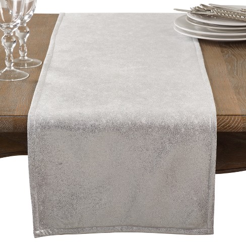 Light Silver Solid Table Runner - Saro Lifestyle: Elegant Polyester ...