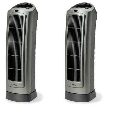 Lasko 1500w Portable Oscillating Ceramic Heater Tower W/ Digital Display, 2 Pack : Target