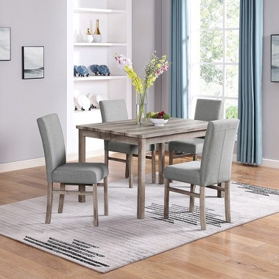 5 Piece Dining Table Set For 4, Modern Rectangular Dining Room Table ...