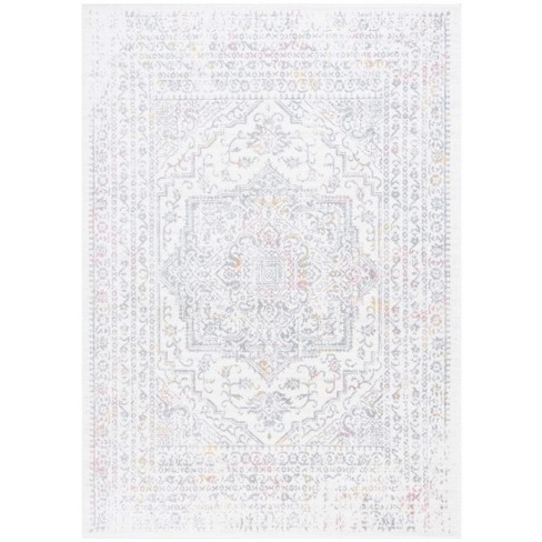 Layla Lay103 Power Loomed Area Rug - Ivory Grey/pink - 5'5"x7'6 ...