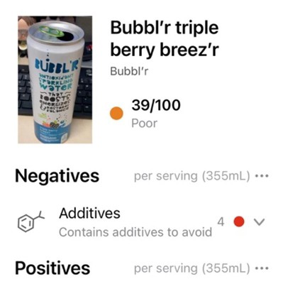 Bubbl'r Triple Berry Breez'r Antioxidant Sparkling Water - 6pk/12 Fl Oz Can : Target
