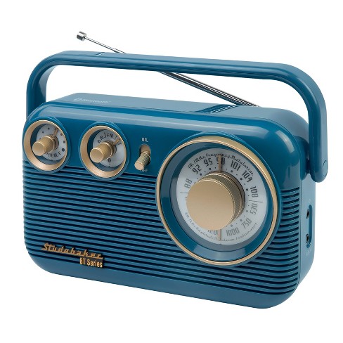 Studebaker Retro Portable Am/fm Radio With Bluetooth - Blue (sb2003btbl ...