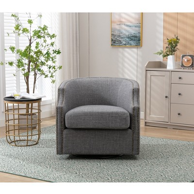 Xiyuyeu Swivel Chair Upholstered Accent Chair Comfy Chair Living Room ...