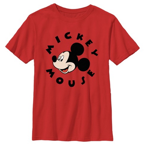 Boy's Mickey & Friends Encircled Mice T-shirt - Red - X Large : Target