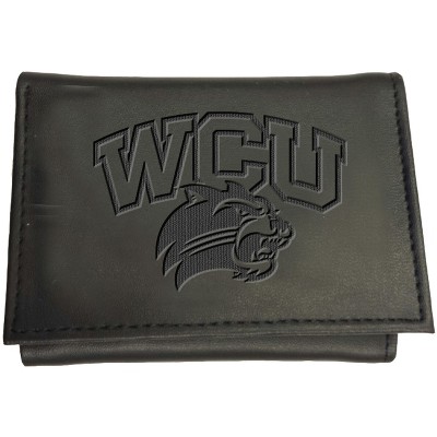 Evergreen Ncaa Western Carolina Catamounts Black Leather Trifold Wallet ...