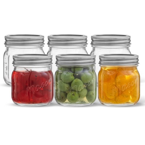 Joyjolt Regular Mason Jars With Airtight Lids, Labels And Measures - 8 ...