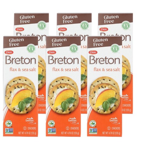 Dare Foods Breton Flax & Sea Salt Crackers - Case Of 6/4.76 Oz : Target