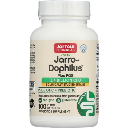 Jarrow Formulas, Inc. Vegan Jarro-dophilus Plus Fos 3.4 Billion Cfu 100 ...