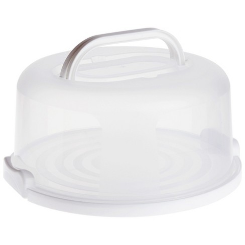Juvale Round Cake Carrier With Lid And Handle For 10-inch Desserts (12 ...