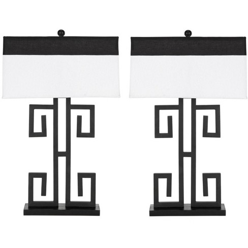 Greek Key Table Lamp (set Of 2) - Black - Safavieh : Target