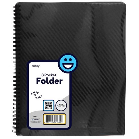 8 Pocket Folder With Front View, Black : Target