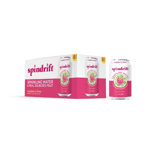 Spindrift Raspberry Lime Sparkling Water - 8pk/12 Fl Oz Cans : Target
