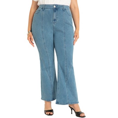 Eloquii Women's Plus Size Relaxed Flare Jean : Target